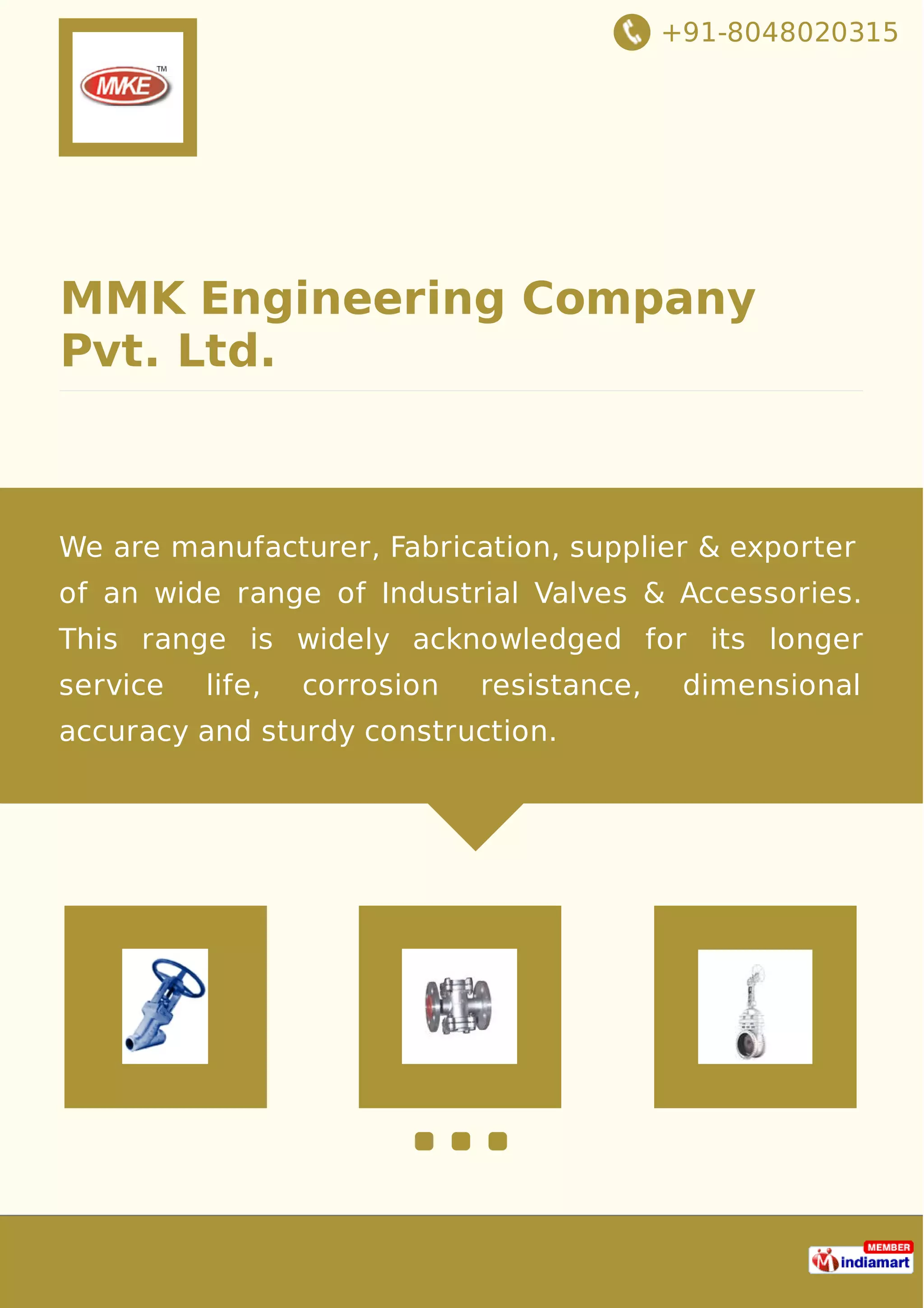 MMK Engineering Company Pvt. Ltd., Industrial Globe Valves | PDF