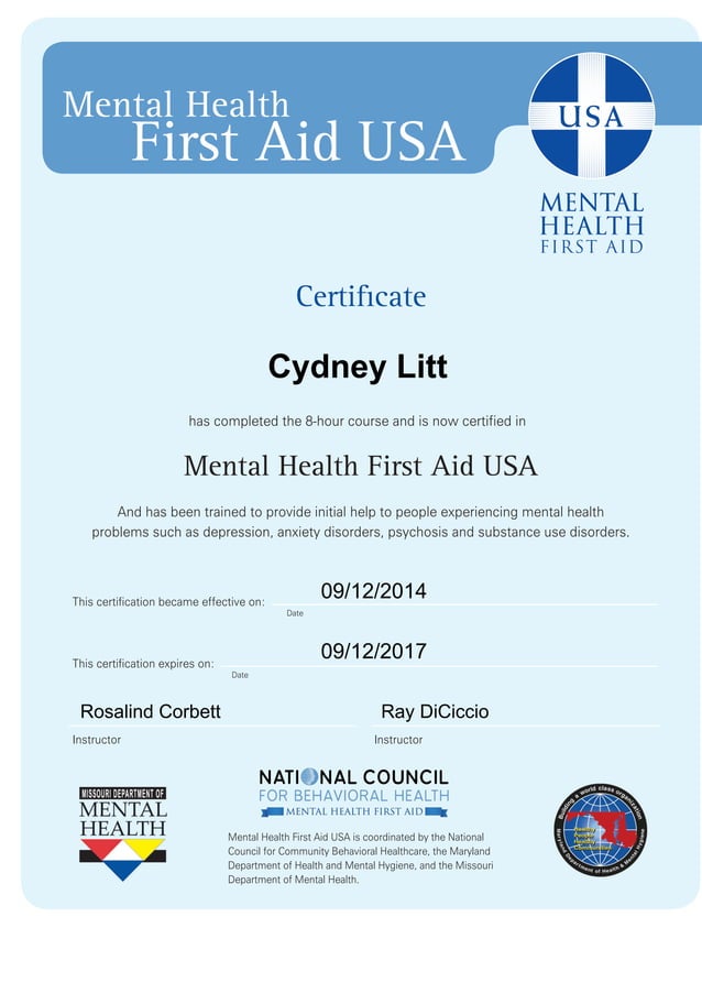 MHFA Certification | PDF