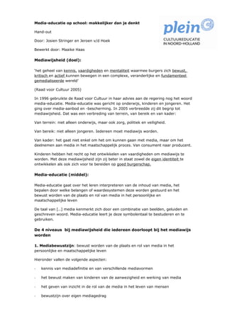 Format mediawijs in beleid | DOC