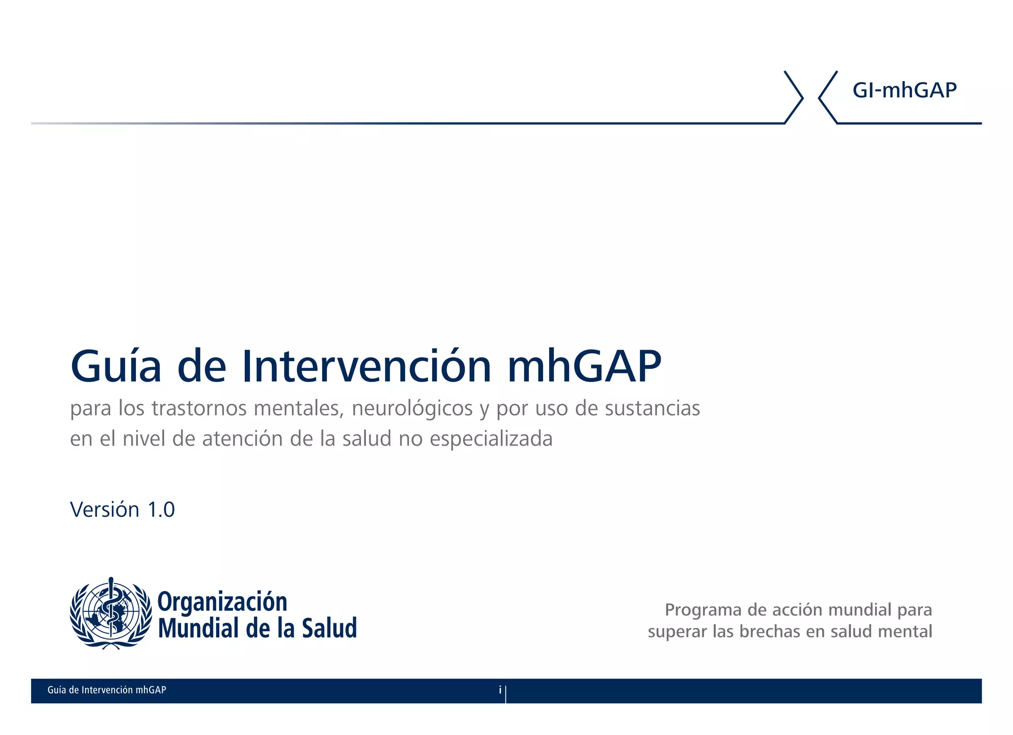 PSIQUIATRIA - GUIA DE INTERVENCION MHGAP | PDF