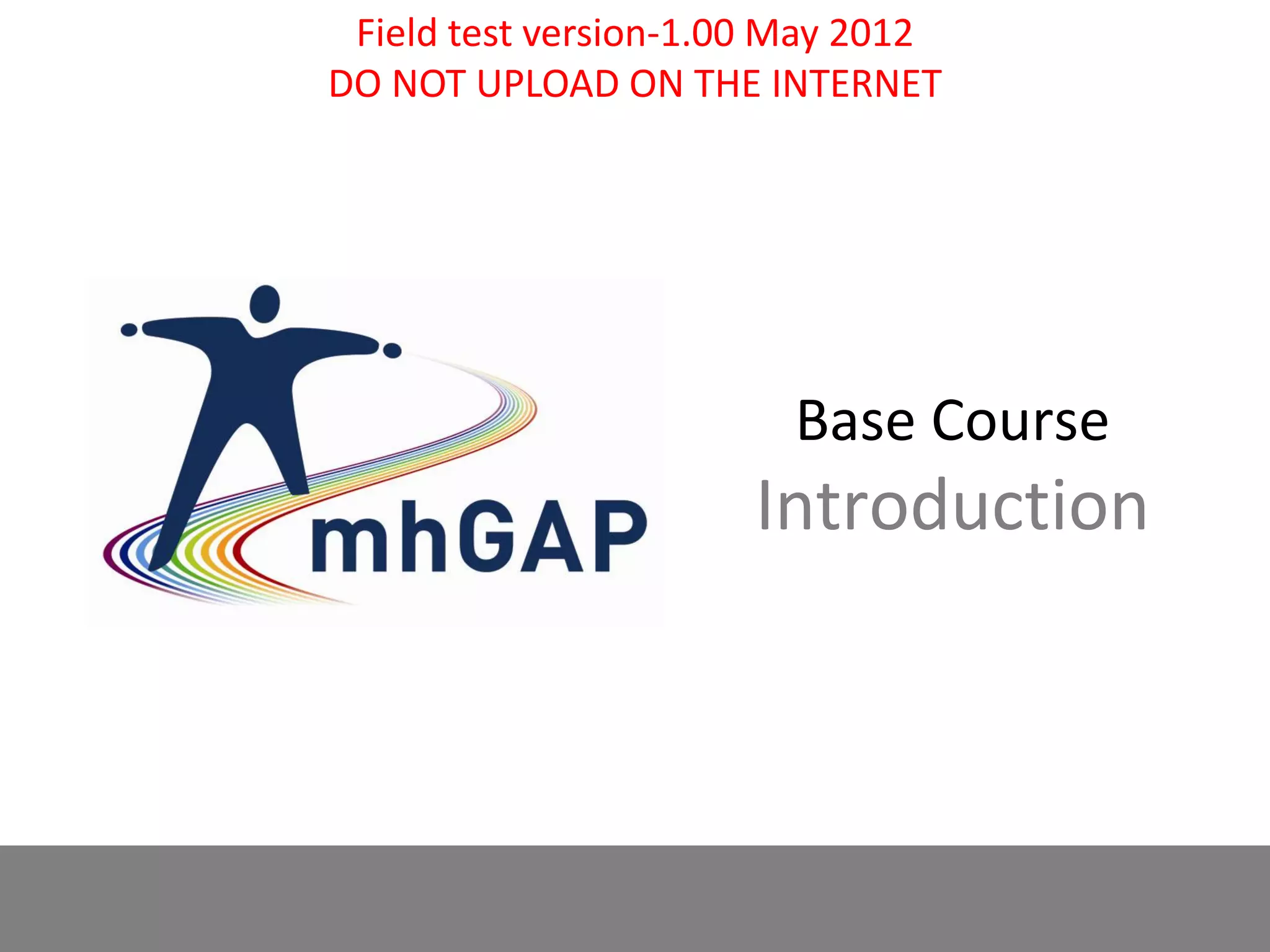 Mh gap 01 base | PDF