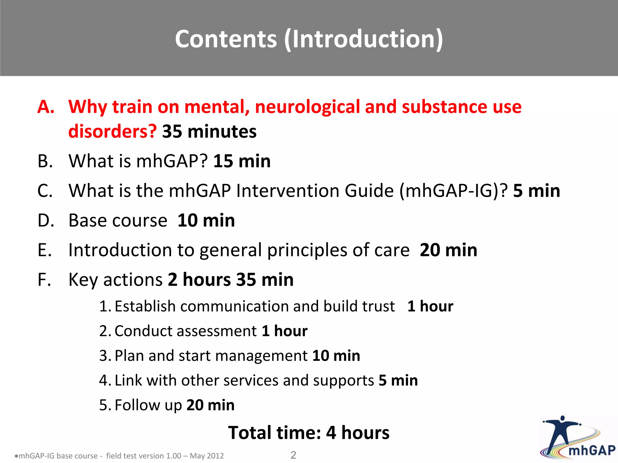 Mh gap 01 base | PDF