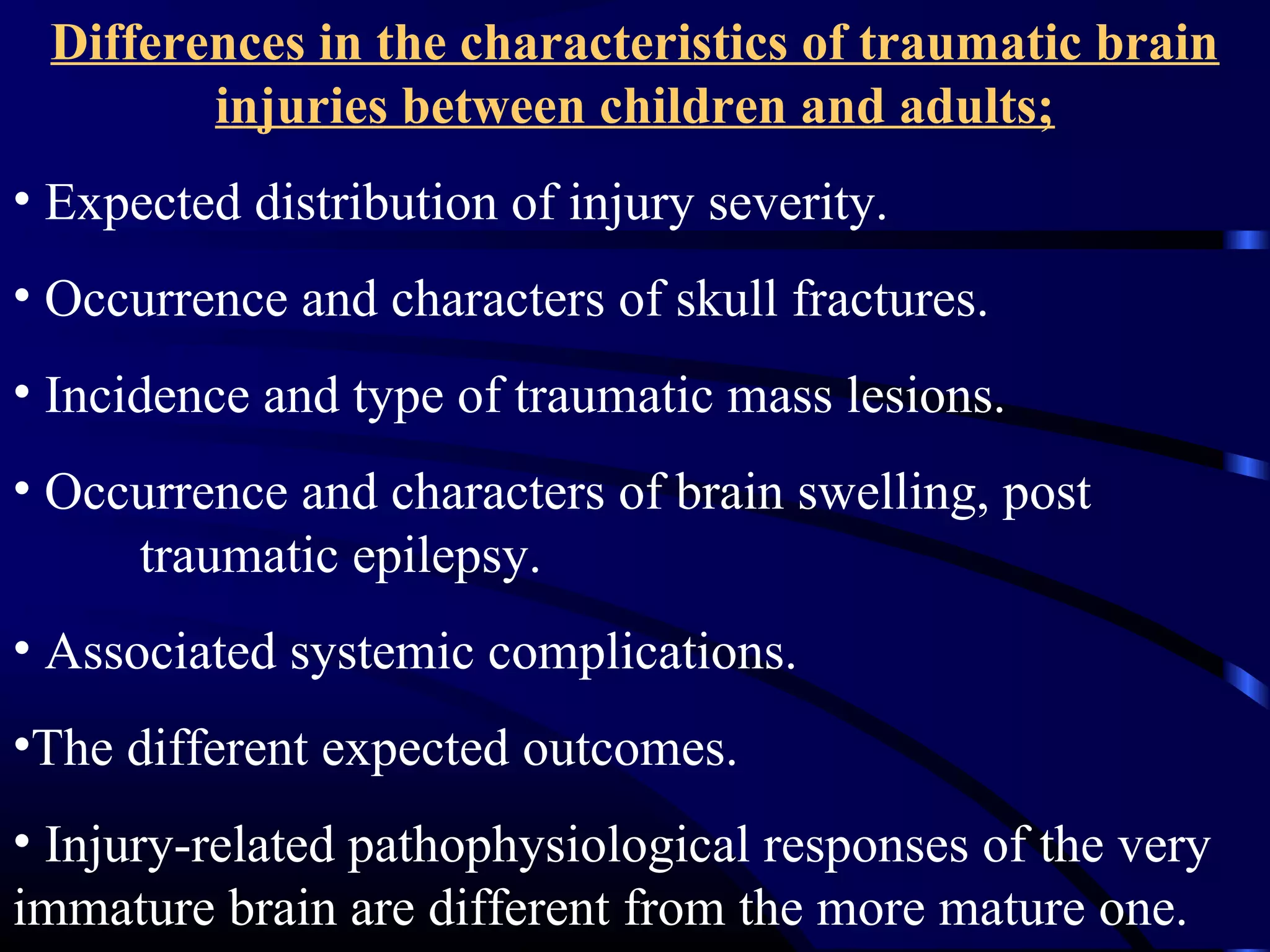 Minor and moderate head injuries in children | PPT