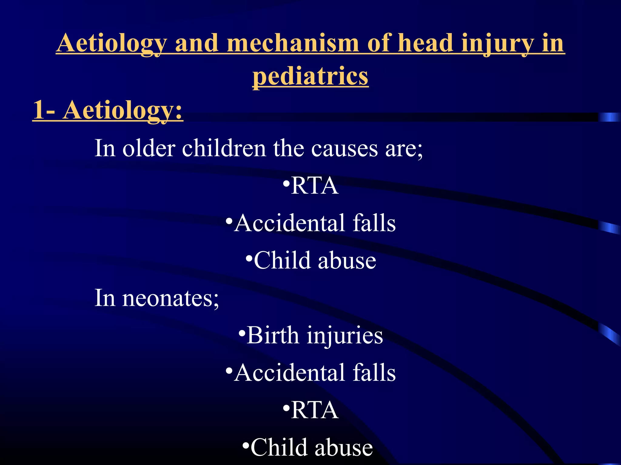 Minor and moderate head injuries in children | PPT