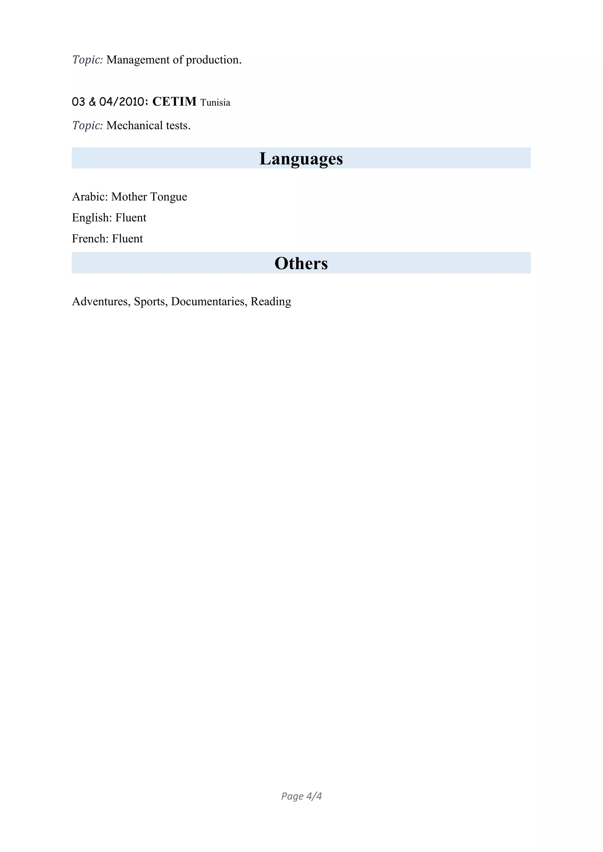 Mhimdi Sameh Resume | PDF