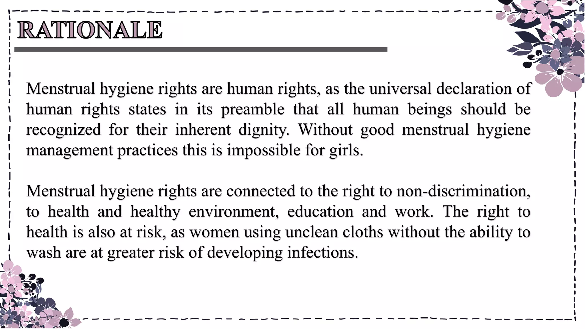 A campaign on Menstrual Hygiene Management | PPTX