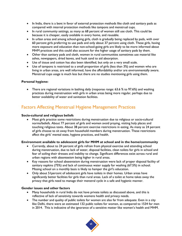 Literature Review To Assess Menstrual Hygiene Management Practices