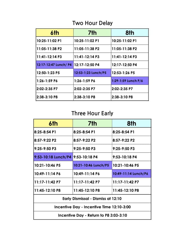 Mhms Bell schedule 2019 20- Web version | PDF