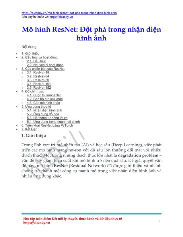 Mô hình ResNet - Đột phá trong nhận diện hình ảnh.pdf