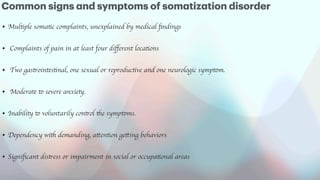 MHN Somatoform disorder by Aastha Tamang | PPT