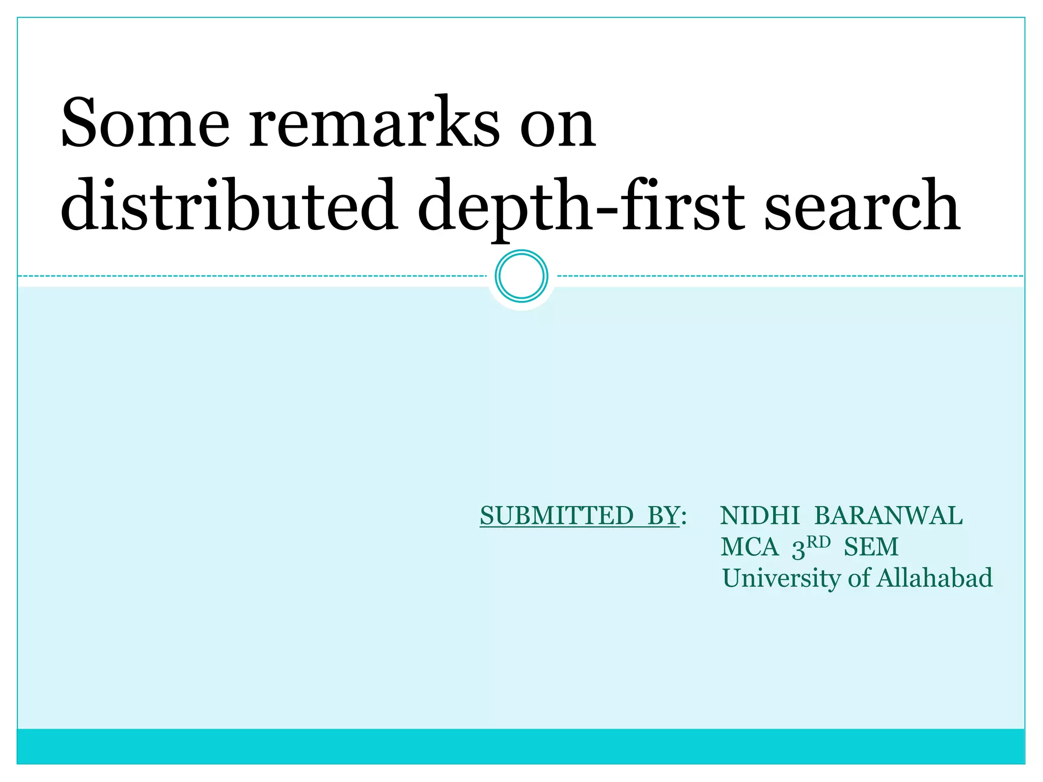Distributed Depth First Search Ppt