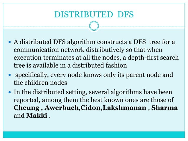 Distributed Depth First Search Ppt