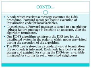 distributed depth-first search | PPTX | Databases | Computer Software and Applications