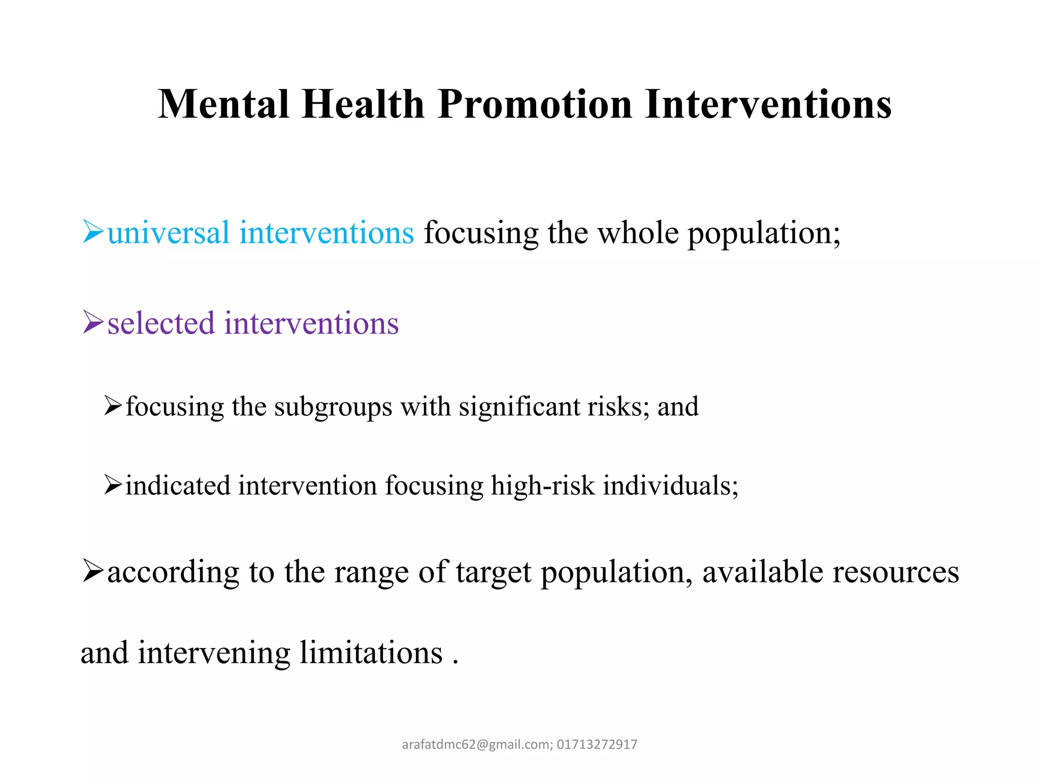 Mental Health Promotion | PPTX
