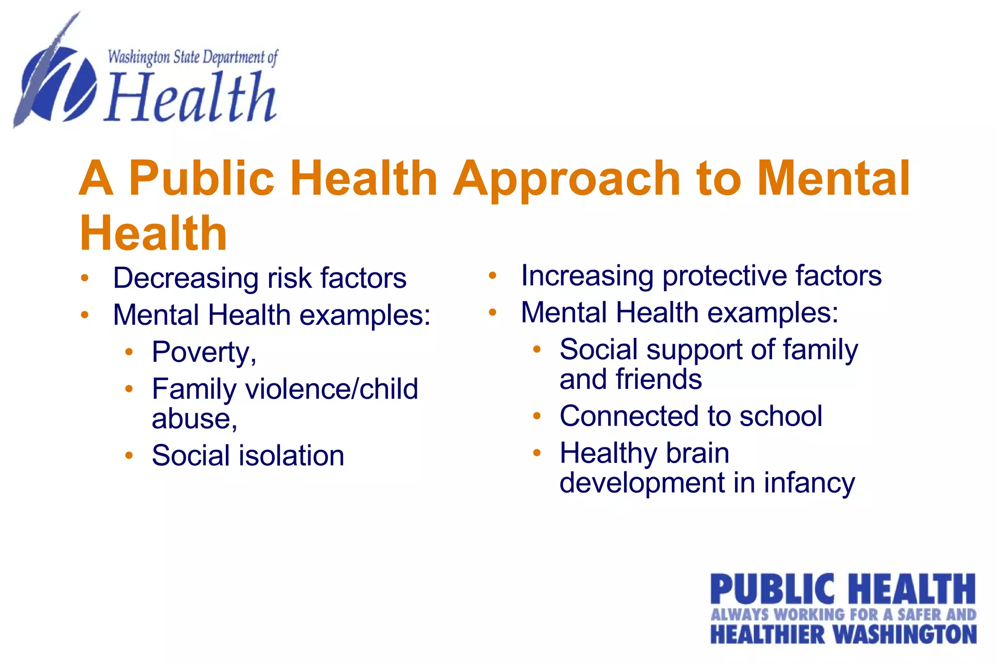 Mental Health From A Public Health Perspective | PPS