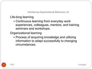 MHR722 CLASS NOTES.ppt organisational behaviour | PPT