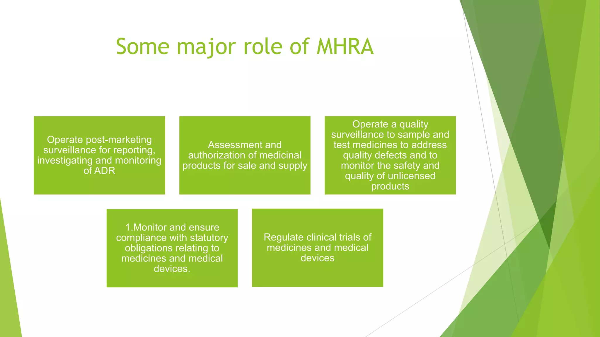 Medicines and Healthcare products Regulatory Agency(MHRA) | PPTX