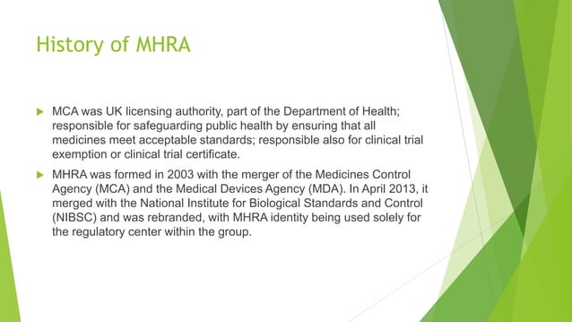 Medicines and Healthcare products Regulatory Agency(MHRA) | PPTX