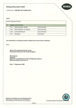 Mhra certificate gmp_compliance | PDF
