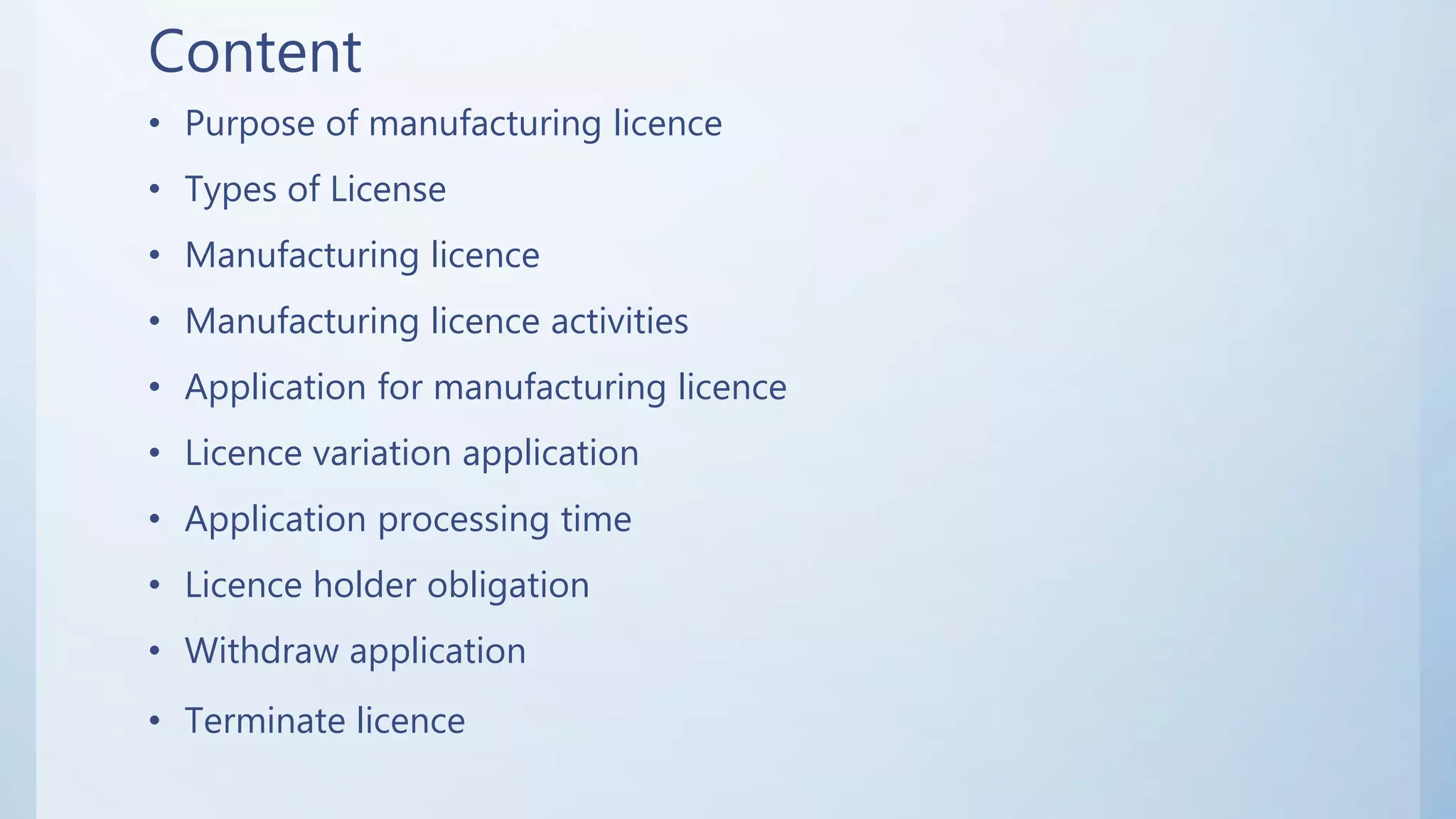 MHRA manufacturing licence | PPTX