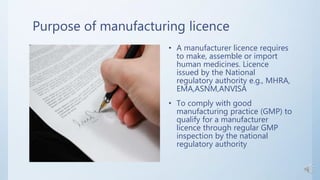 MHRA manufacturing licence | PPTX