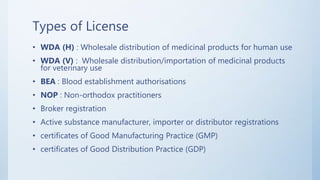 MHRA manufacturing licence | PPTX
