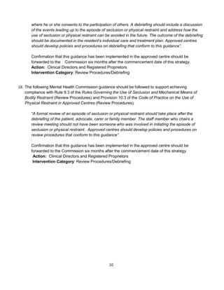 Mhr submission to the mhc on seclusion and restraint reduction strategy ...
