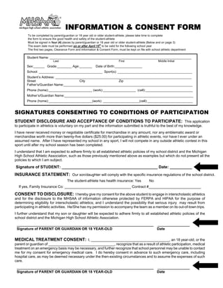 MHSAA Athletic Physical Forms | PDF