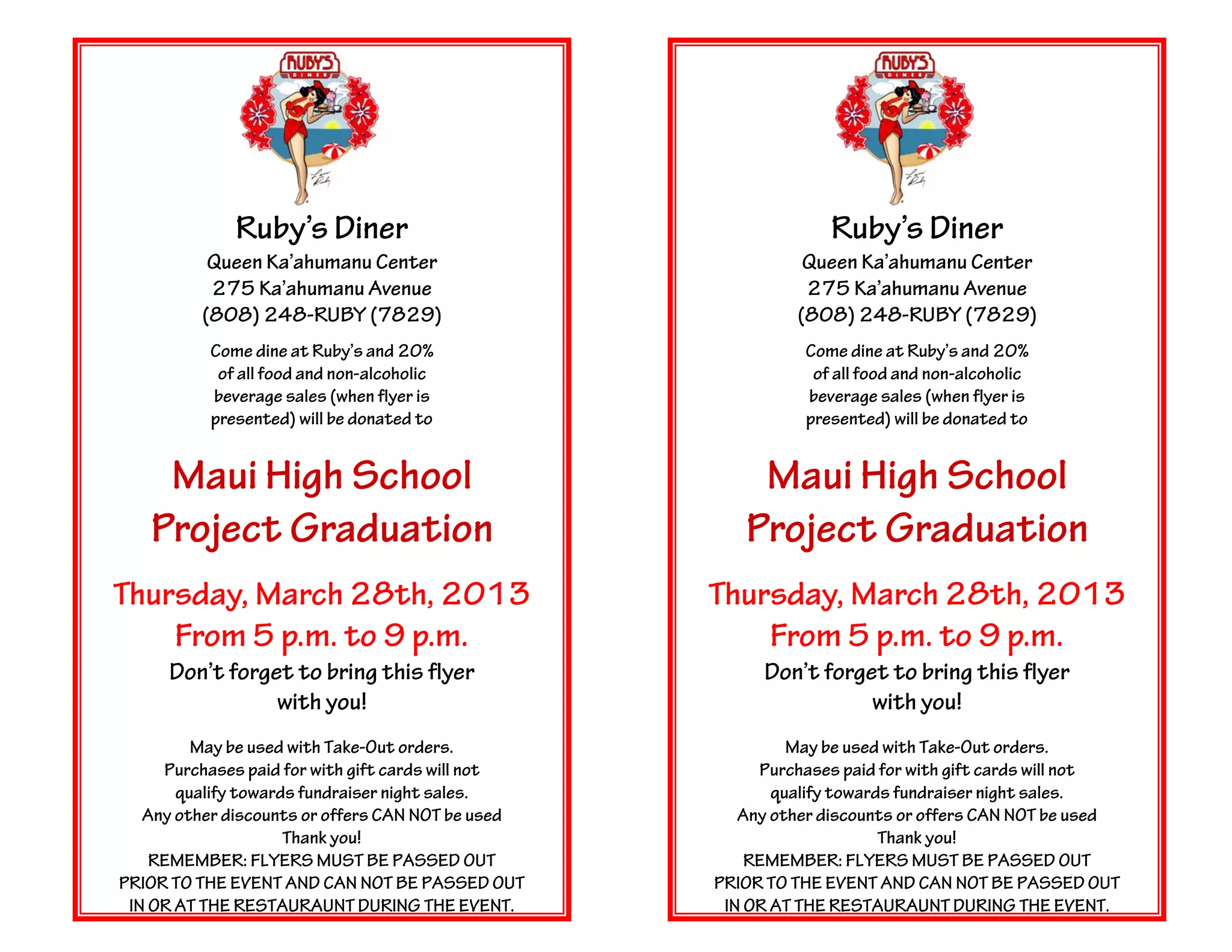 Maui High School Project Graduation Fundraiser Flyer | PDF | Graduation ...
