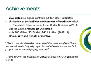 Service Level Agreement Programme: Achievements, Challenges and ...