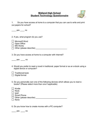 Mhs technology questionnnaire | DOC