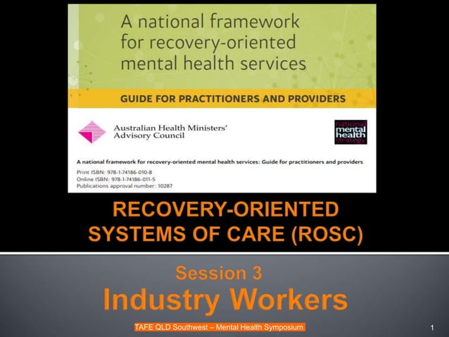Mental Health Symposium Session 3 Recovery Oriented Systems of Care | PPTX