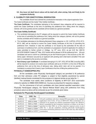 Mht cet 2012 preference booklet | PDF