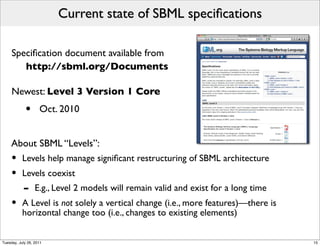SBML (the Systems Biology Markup Language) | PDF