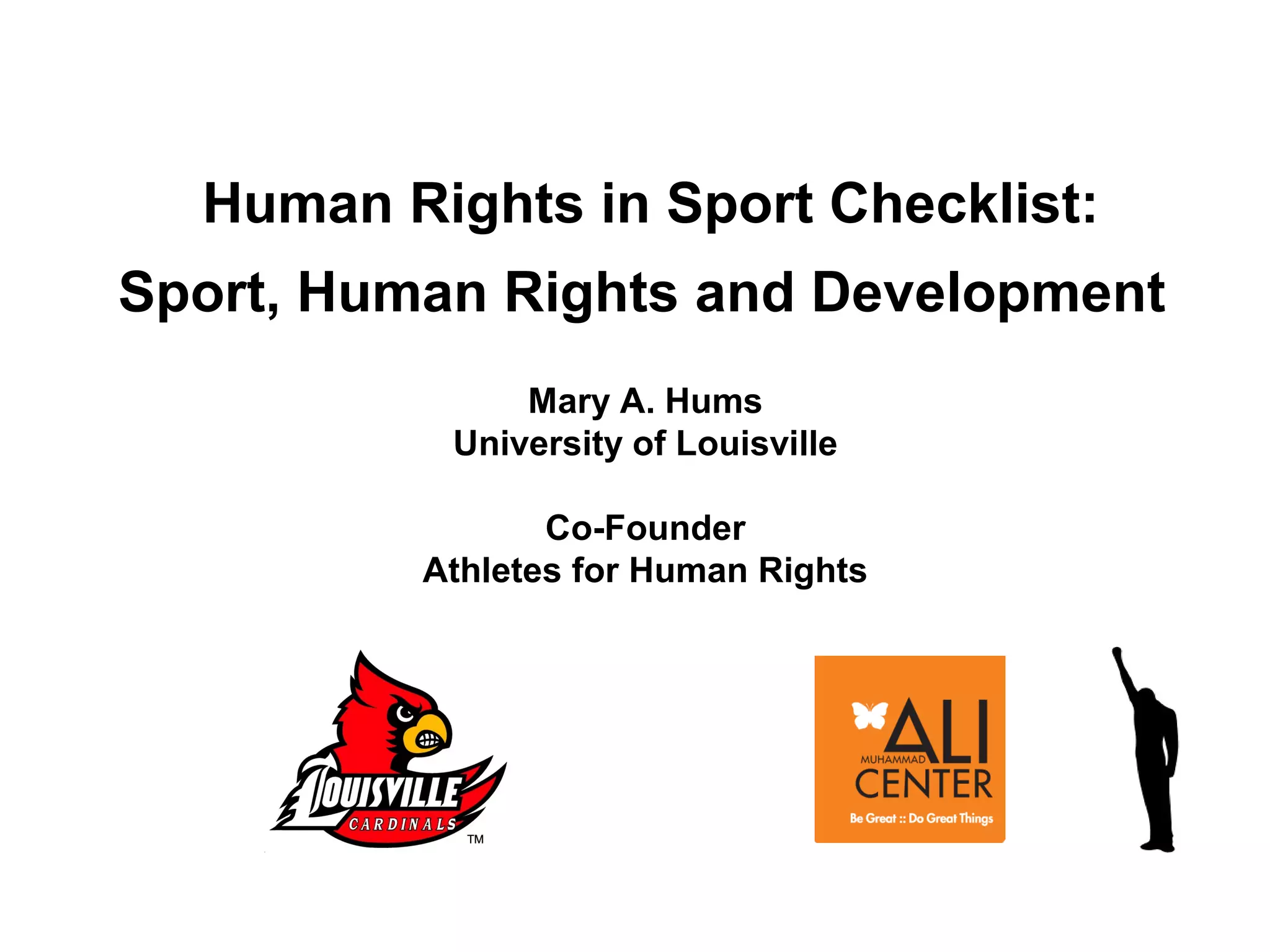 Human Rights in Sport Checklist | PPT