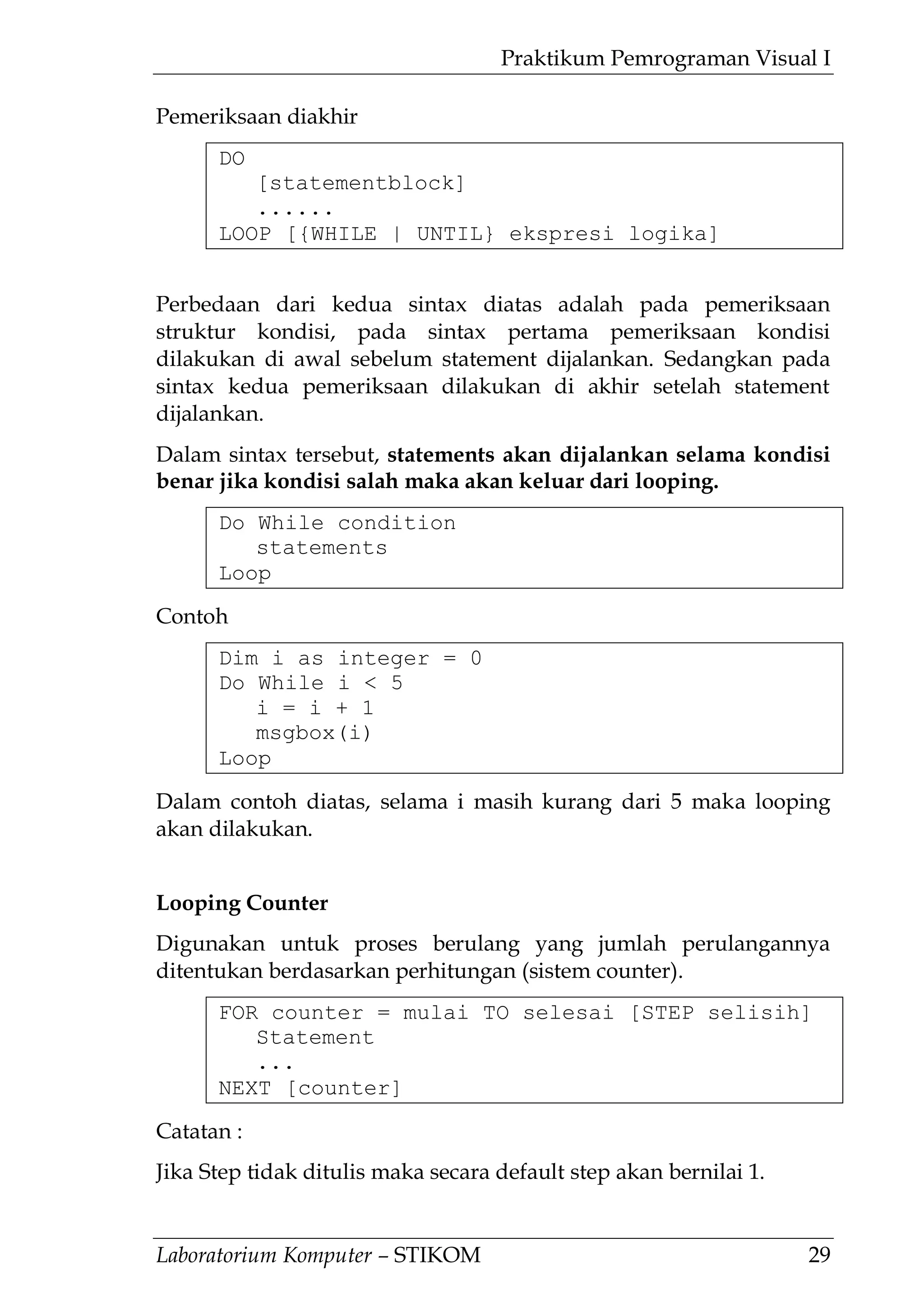 Mi 02.-praktikum-pemrograman-visual-1 | PDF