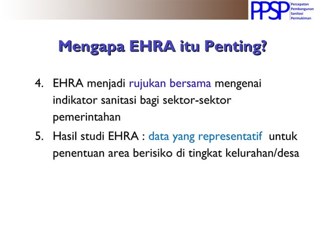 Pengantar Studi EHRA (Environmental Health Risk Assessment) | PPT
