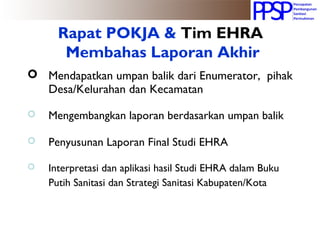 Pengorganisasian dan Langkah Studi EHRA (Environmental Health Risk Assessment) | PPT