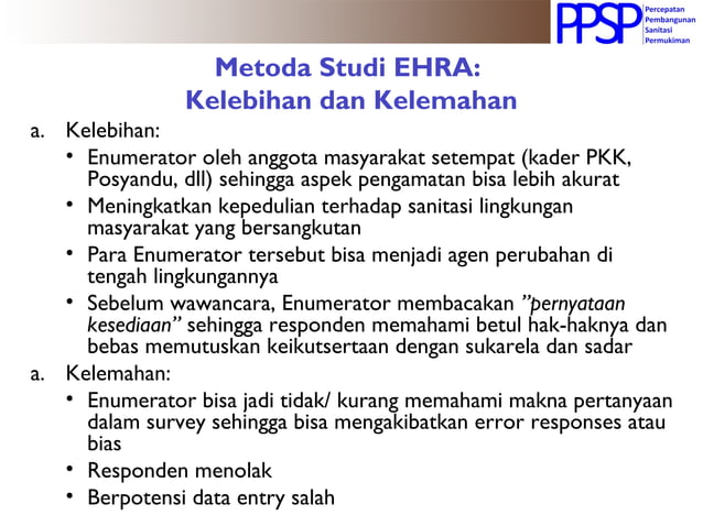 Metodologi Studi EHRA (Environmental Health Risk Assessment) | PPT