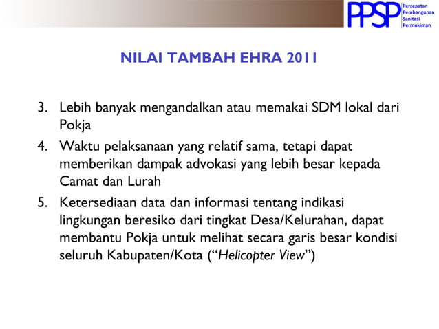 Metodologi Studi EHRA (Environmental Health Risk Assessment) | PPT