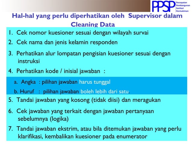Supervisor, Enumerator & Entry Data Studi EHRA (Environmental Health ...