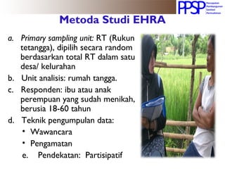 Pemahaman Kuesioner EHRA (Environmental Health Risk Assessment) | PPT