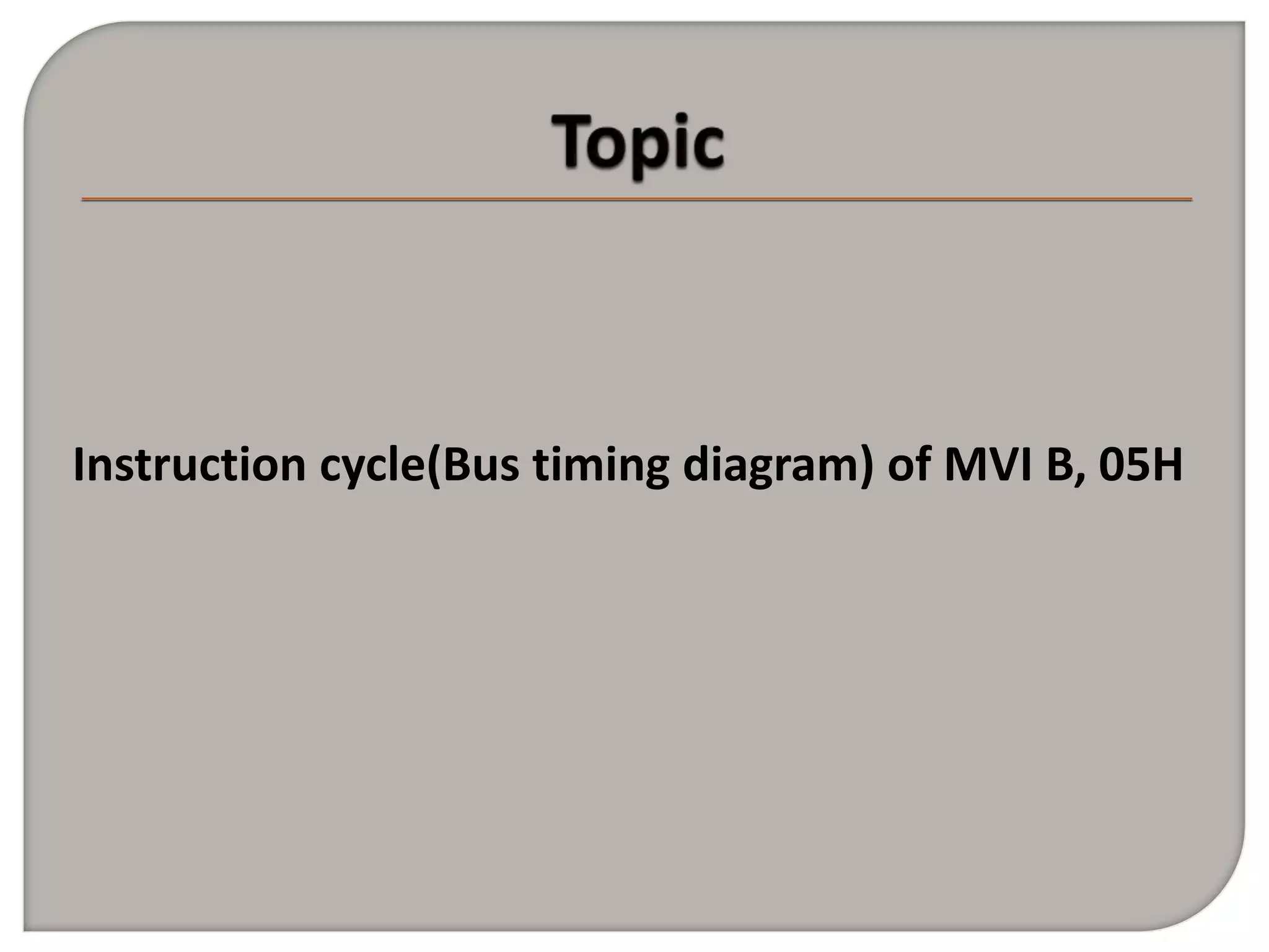 Timing Diagram of MVI Instruction of 8085 Microprocessor | PPTX