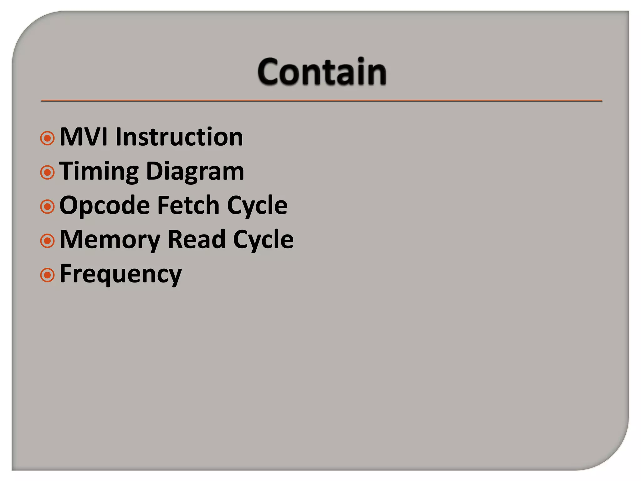 Timing Diagram of MVI Instruction of 8085 Microprocessor | PPTX