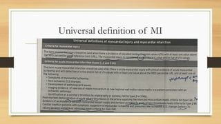 Management of myocardial infarction presentation | PPTX