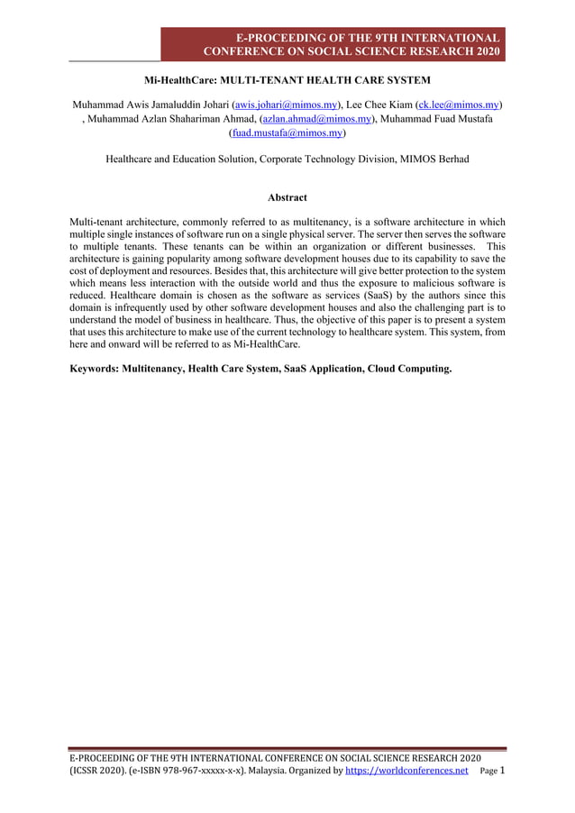 Mi health care - multi-tenant health care system | PDF | Operating ...