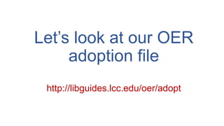 Measuring the Impact of OER Initiatives: An Assessment Framework | PPTX ...