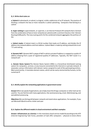 Mi0035 computer networks | DOCX | Computer Networking | Computing