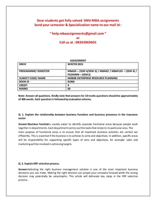 Mi0038 enterprise resource planning | DOCX