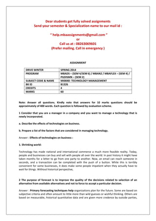 Mi0040 technology management | DOCX